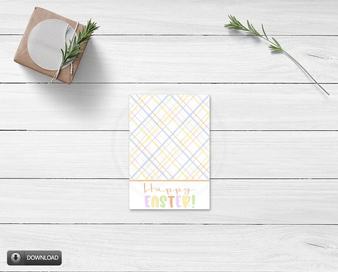 Printable Easter Mini Cookie Card Happy Easter 3.5x5 - Etsy