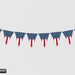 Printable Patriotic American Flag Banner, Red White Blue Stars and ...