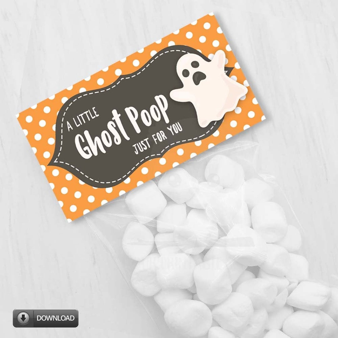 Halloween Ghost Poop Treat Bag Toppers, Kids Halloween Party Favors ...