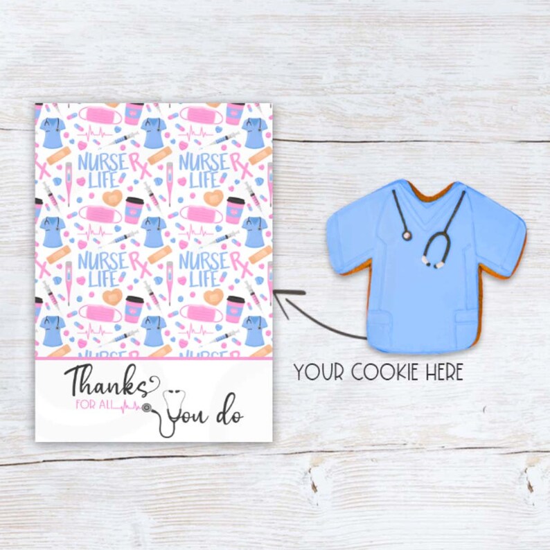 Printable Nurse Thank You Cookie Card Nurse Appreciation Week - Etsy