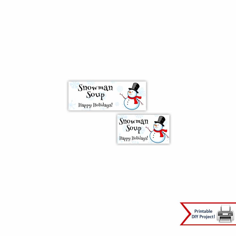 Snowman Soup Bag Toppers for Christmas & Winter Parties Happy - Etsy