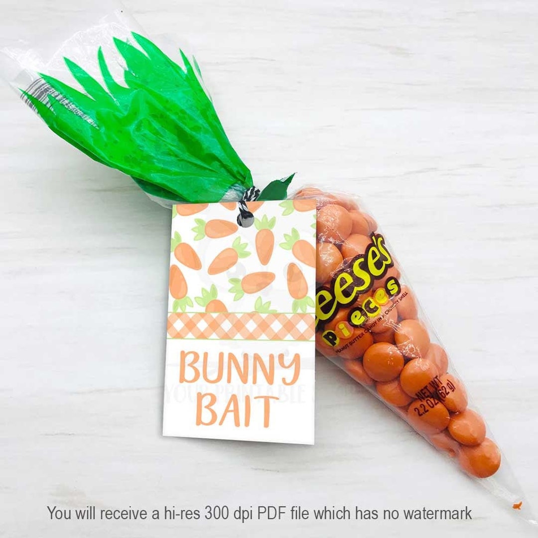 Printable Easter Bunny Bait Gift Tags, Round Square Circle Easter Bunny ...