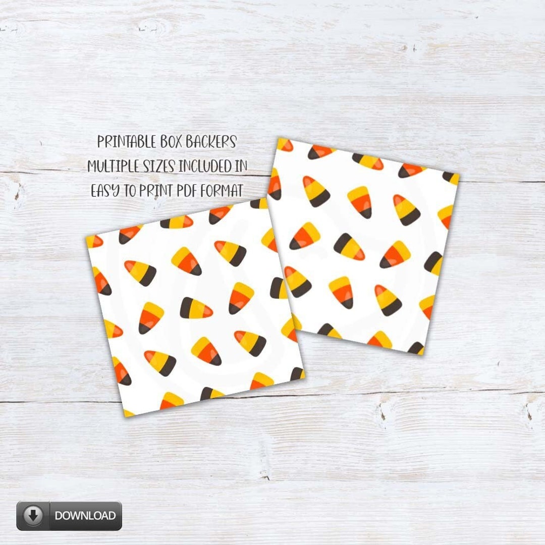 Halloween Cookie Box Backers Autumn Fall Candy Corn Printable Cookie or ...