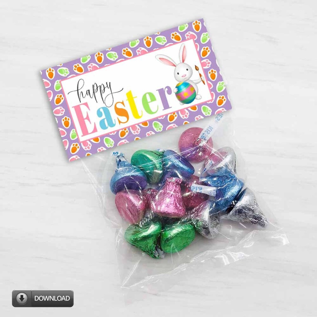 Easter Bunny Treat Bag Toppers Printable Easter Candy or - Etsy