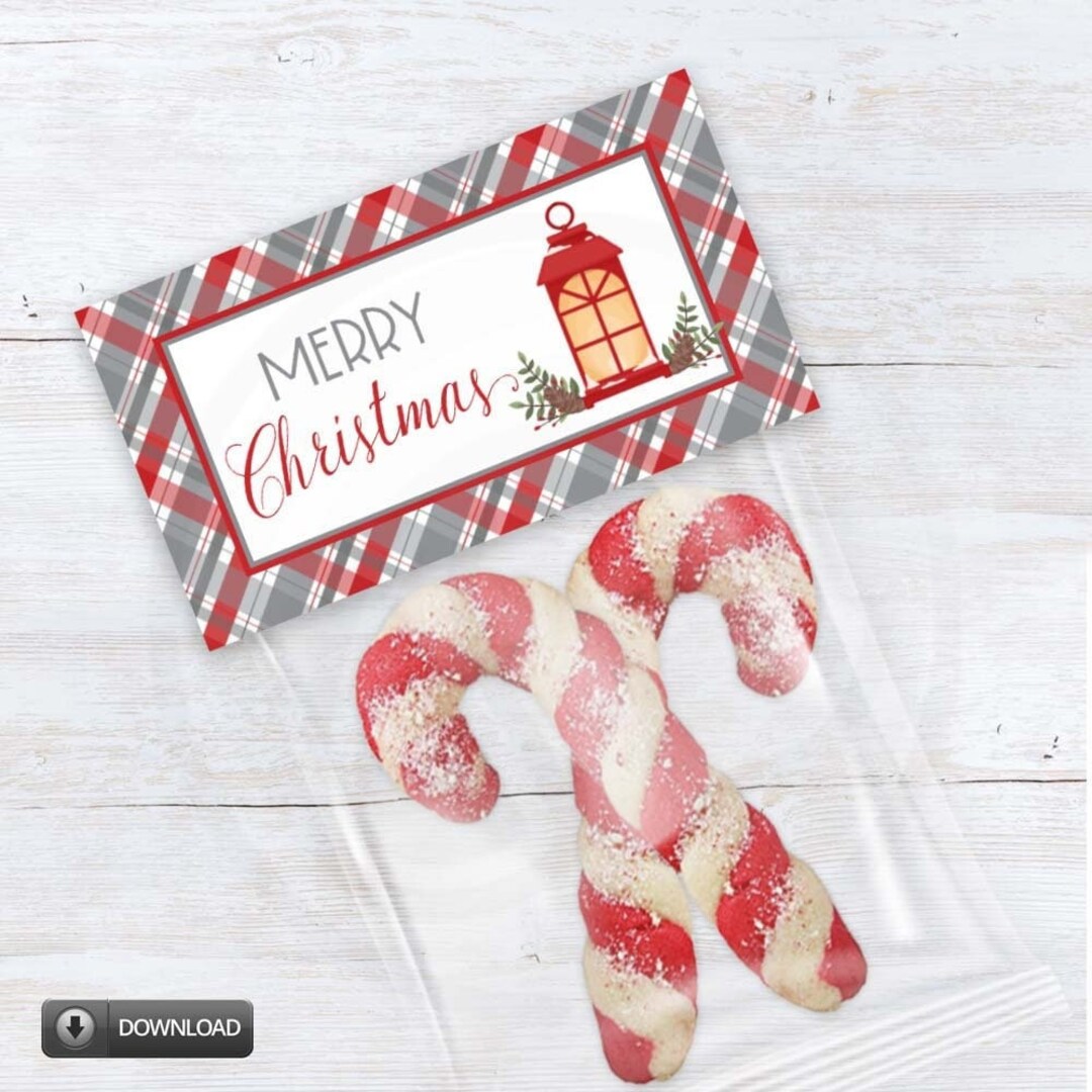 Christmas Buffalo Check Bag Toppers, Farmhouse Christmas Candy Cookie ...