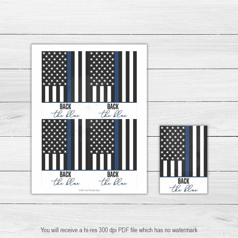 Back the Blue Printable Cookie Card Police Mini Cookie Cards - Etsy