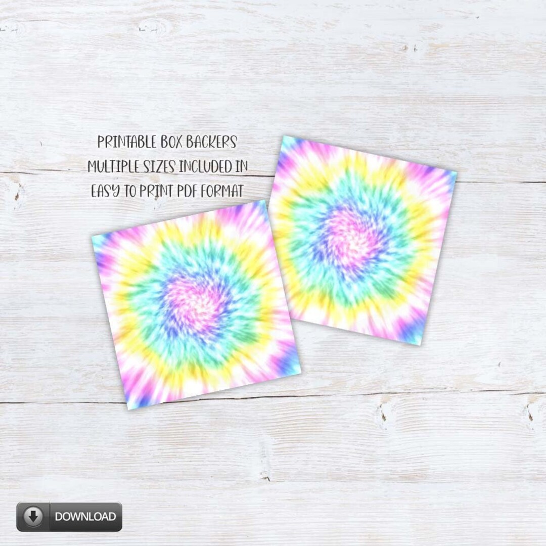 Printable Tie Dye Cookie Box Backers, Groovy Hippie Cookie Backers in ...