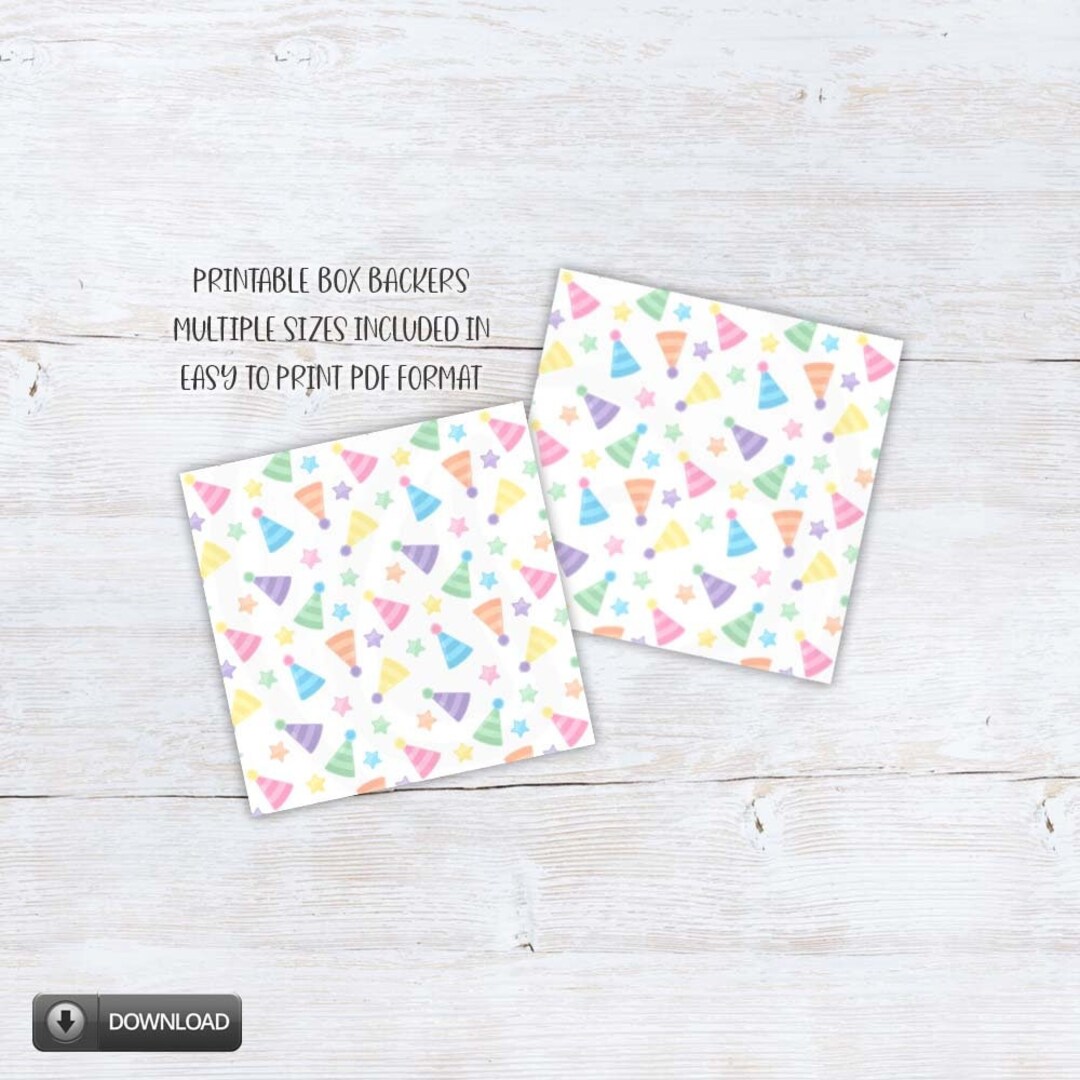 Printable Birthday Cookie Box Backers, Birthday Gift Box Backer ...