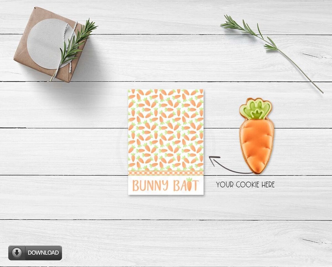 Easter Bunny Bait Mini and Large Cookie Cards, Printable Easter Bunny ...