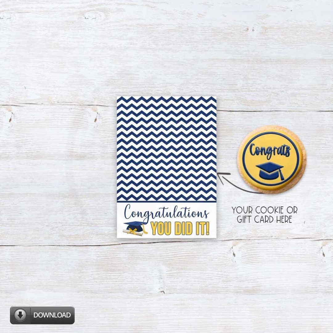Printable Graduation Mini Cookie Cards, Graduation Gift Card Holder in ...