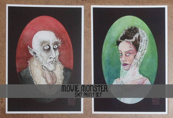 Classic Movie Monster Portraits - Etsy