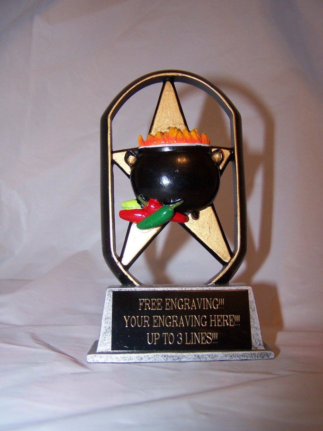 Chili Cook-off Trophy Award-chili Pot Cooking Contest First Place Award ...