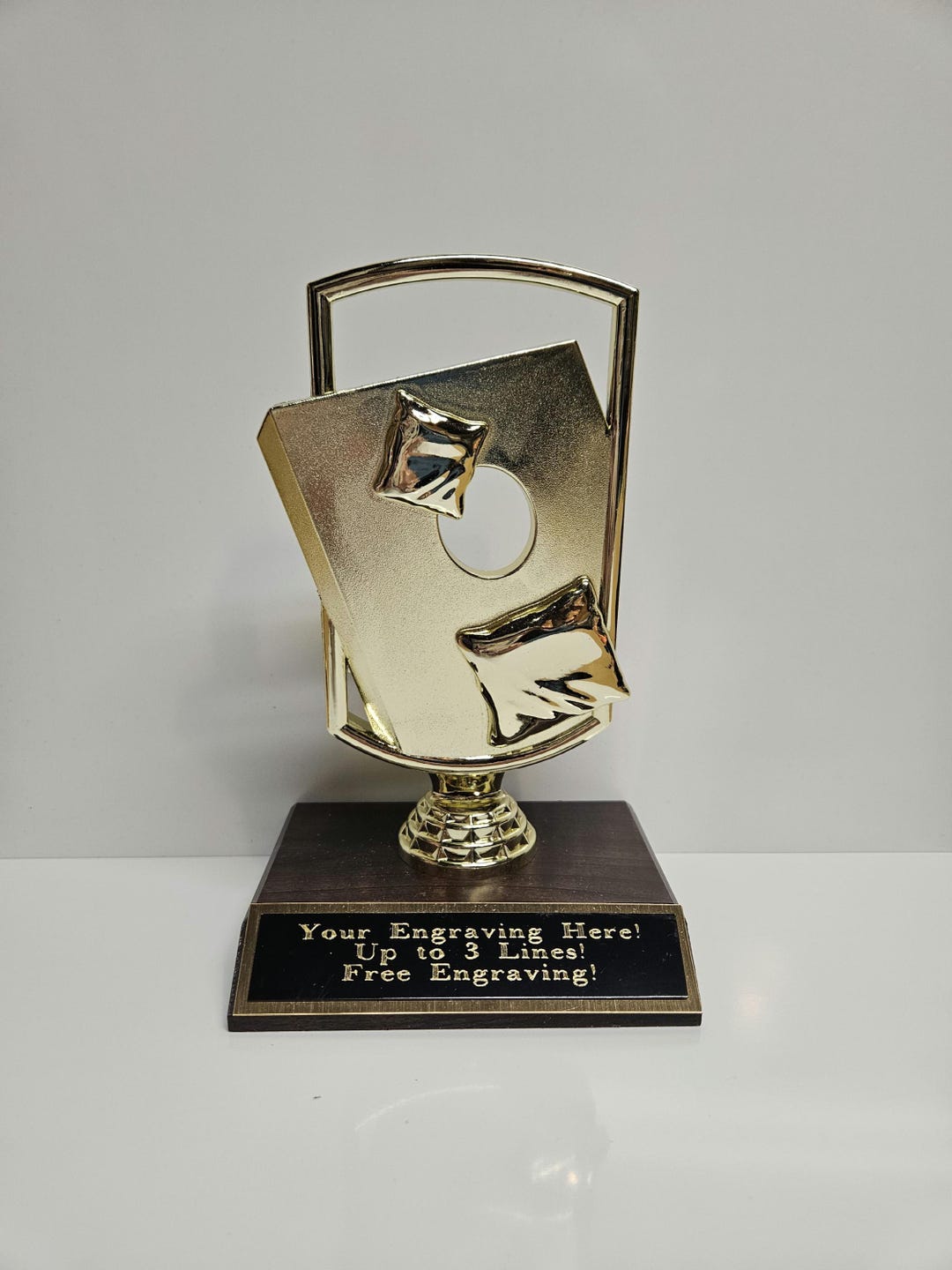 Corn Hole Trophy Bean Bag Toss Trophy Award - FREE ENGRAVING - Etsy