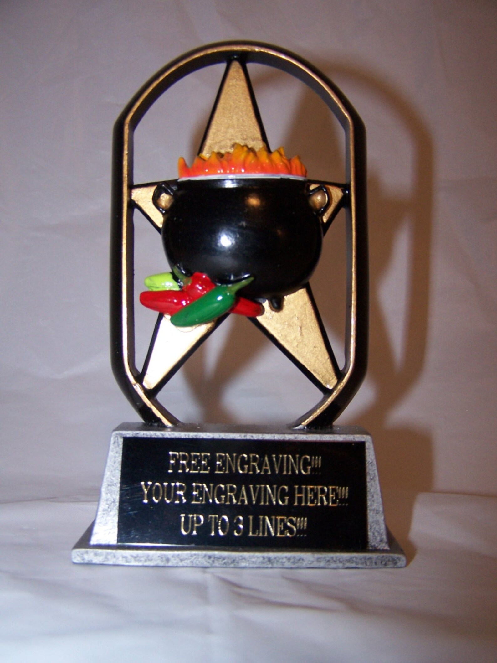 Chili Cook-off Trophy Award-chili Pot Cooking Contest First Place Award ...