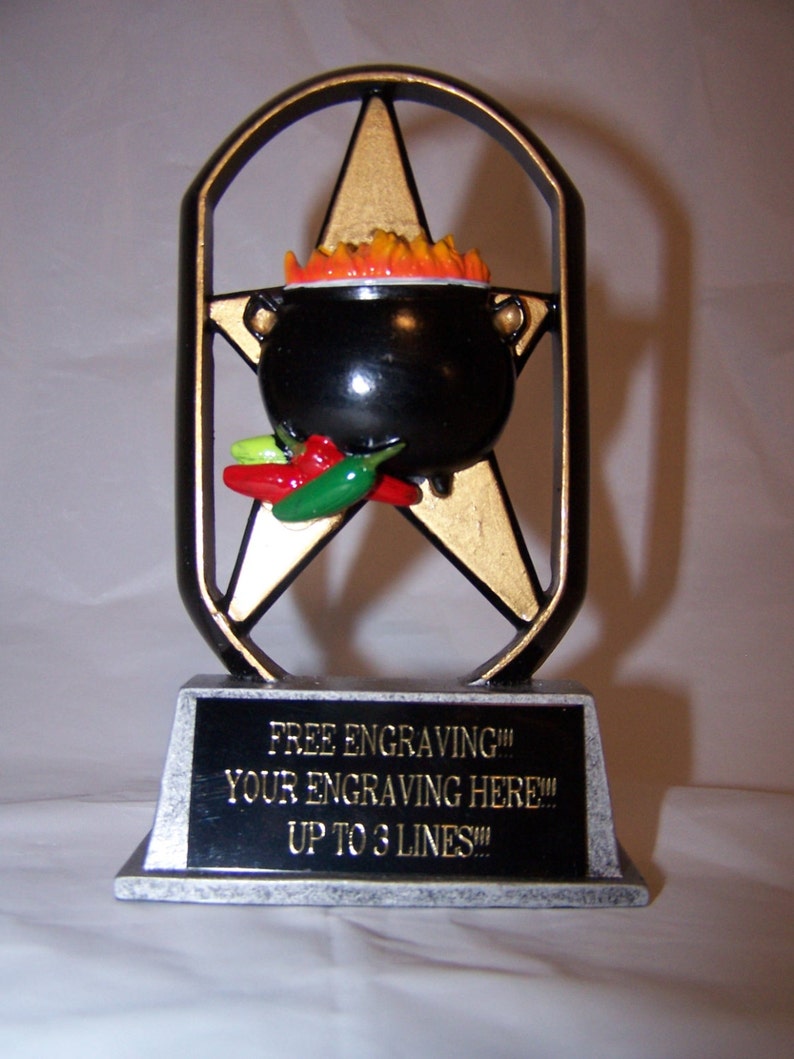 Chili Cook-off Trophy Award-chili Pot Cooking Contest First Place Award ...