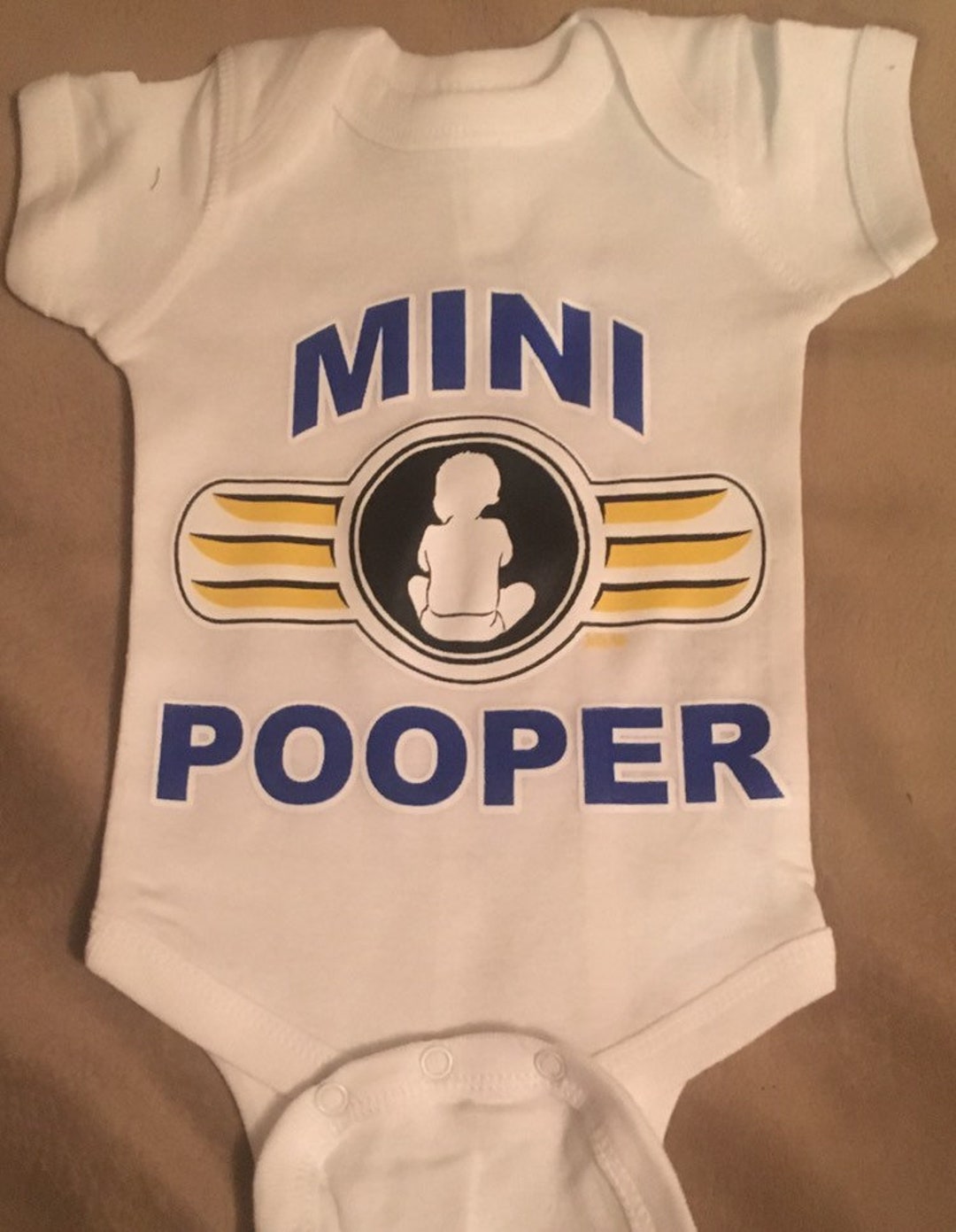 MINI POOPER Funny Baby Shirt/romper for Mini Cooper Fans. Free Shipping ...
