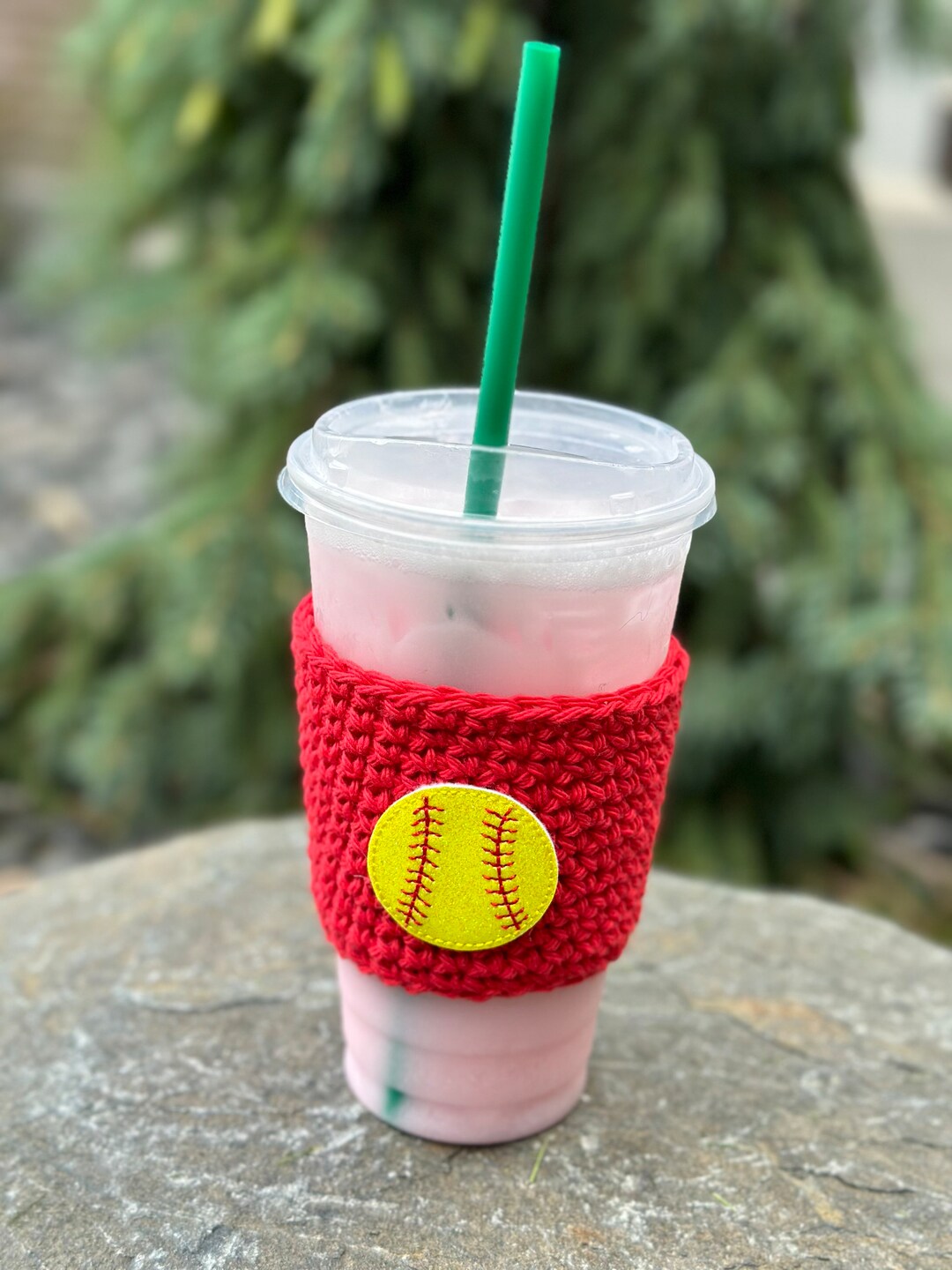 Crochet Softball Coffee Cozy, Softball Coffee Cozy, Softball Gifts ...