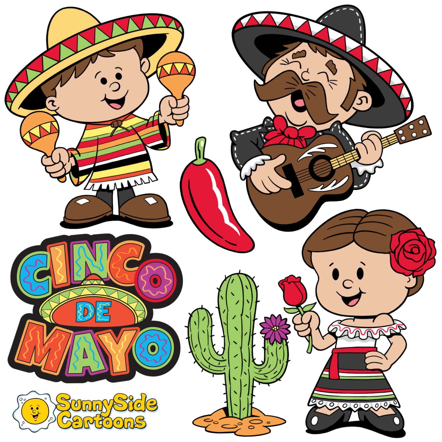 Cinco De Mayo - It's Fiesta Time With These Colorful Cartoons That Are ...