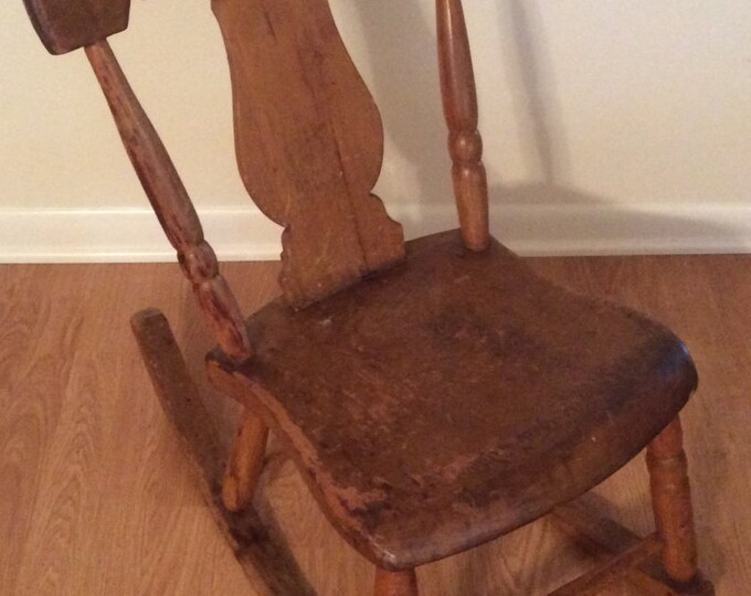 Antique Sewing Nursing Rocker Low Armless Wooden Victorian Queen Anne ...