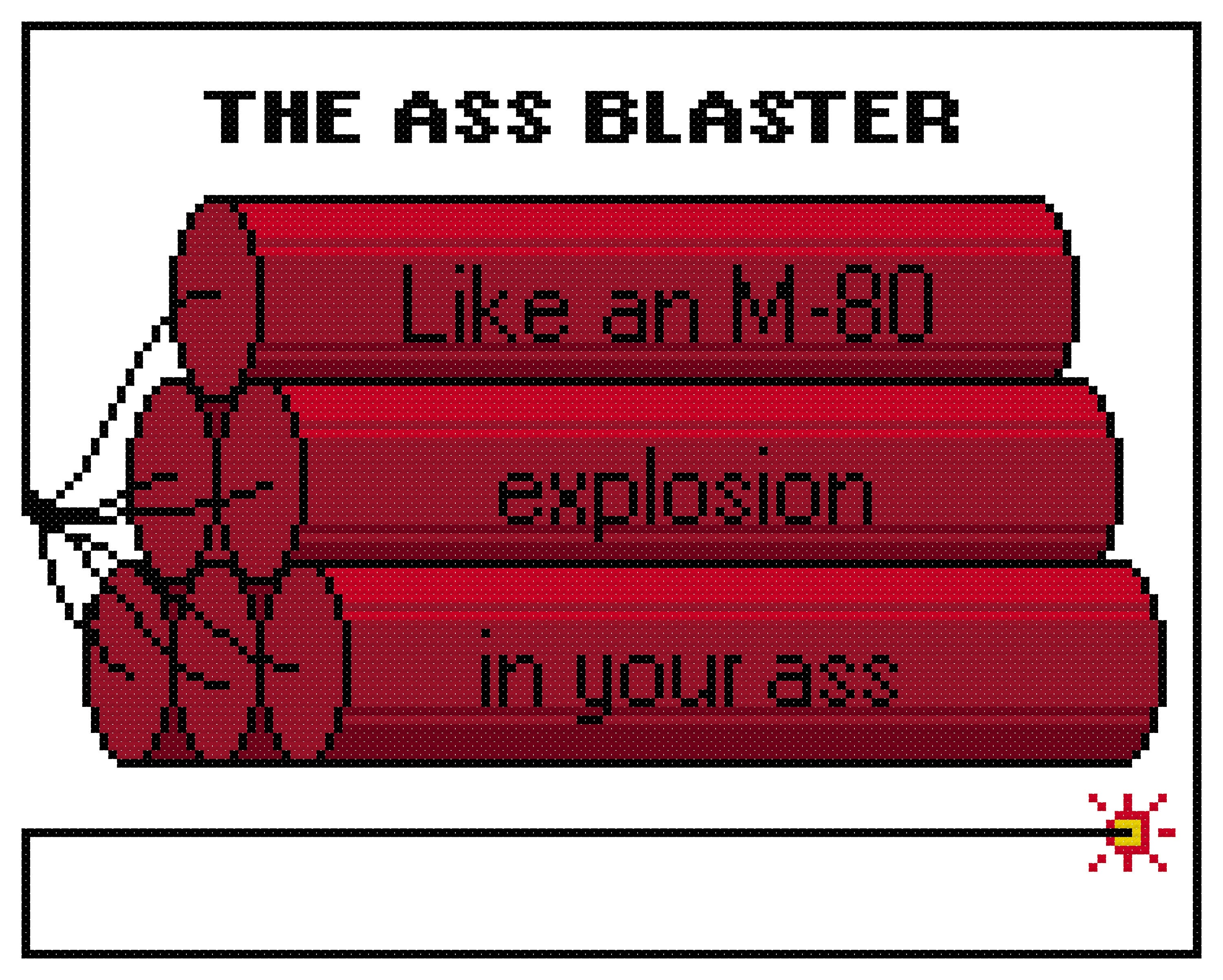 Fart Cross Stitch Pattern Stinky Stitches: the Ass Blaster 10x8 14ct ...