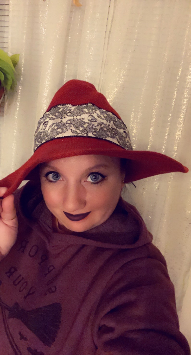 Custom Knit Witch Hat With Ribbon, Witch Hat, Knit Witch Hat, Vintage ...