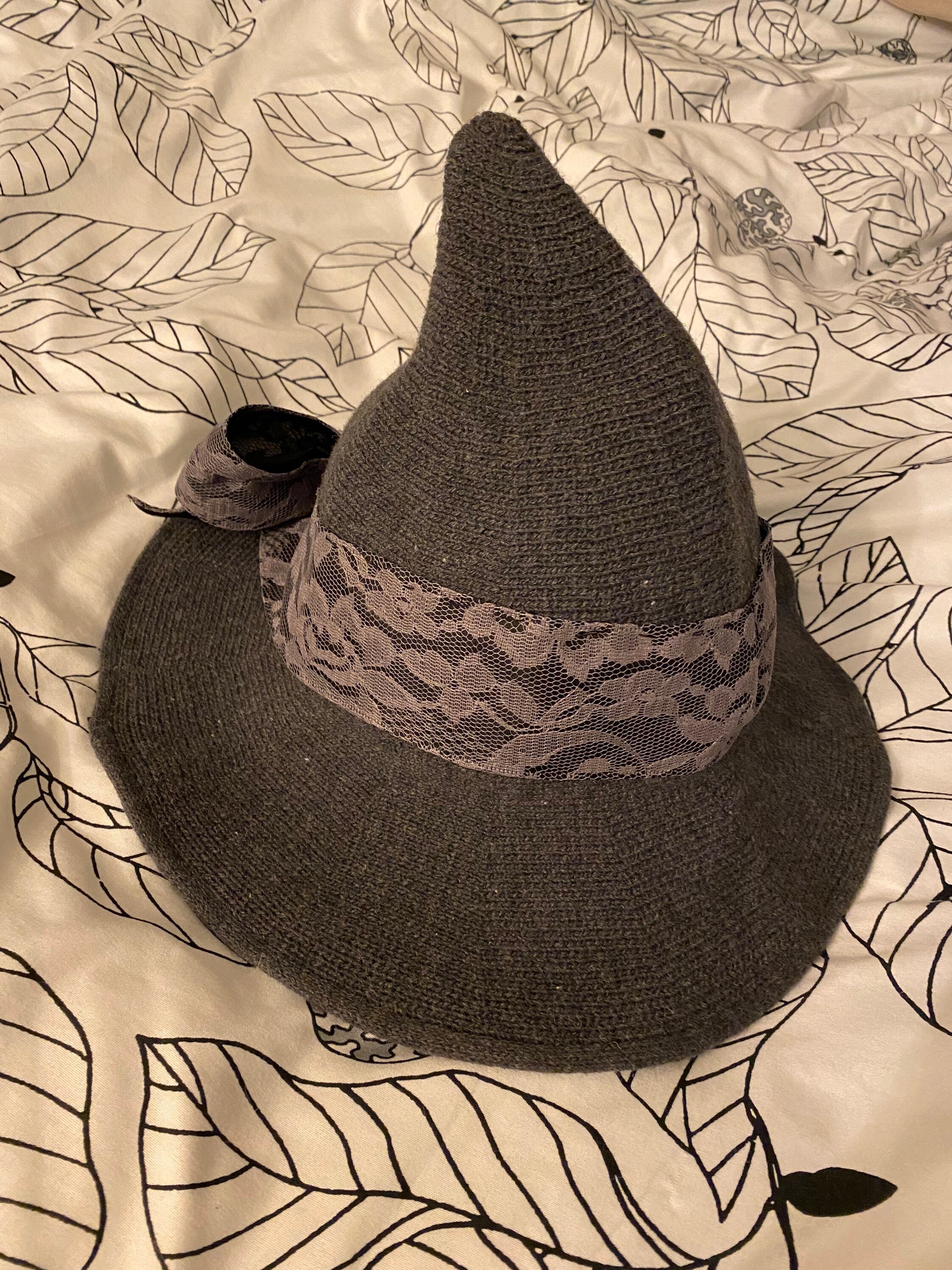 Custom Knit Witch Hat With Ribbon, Witch Hat, Knit Witch Hat, Vintage ...