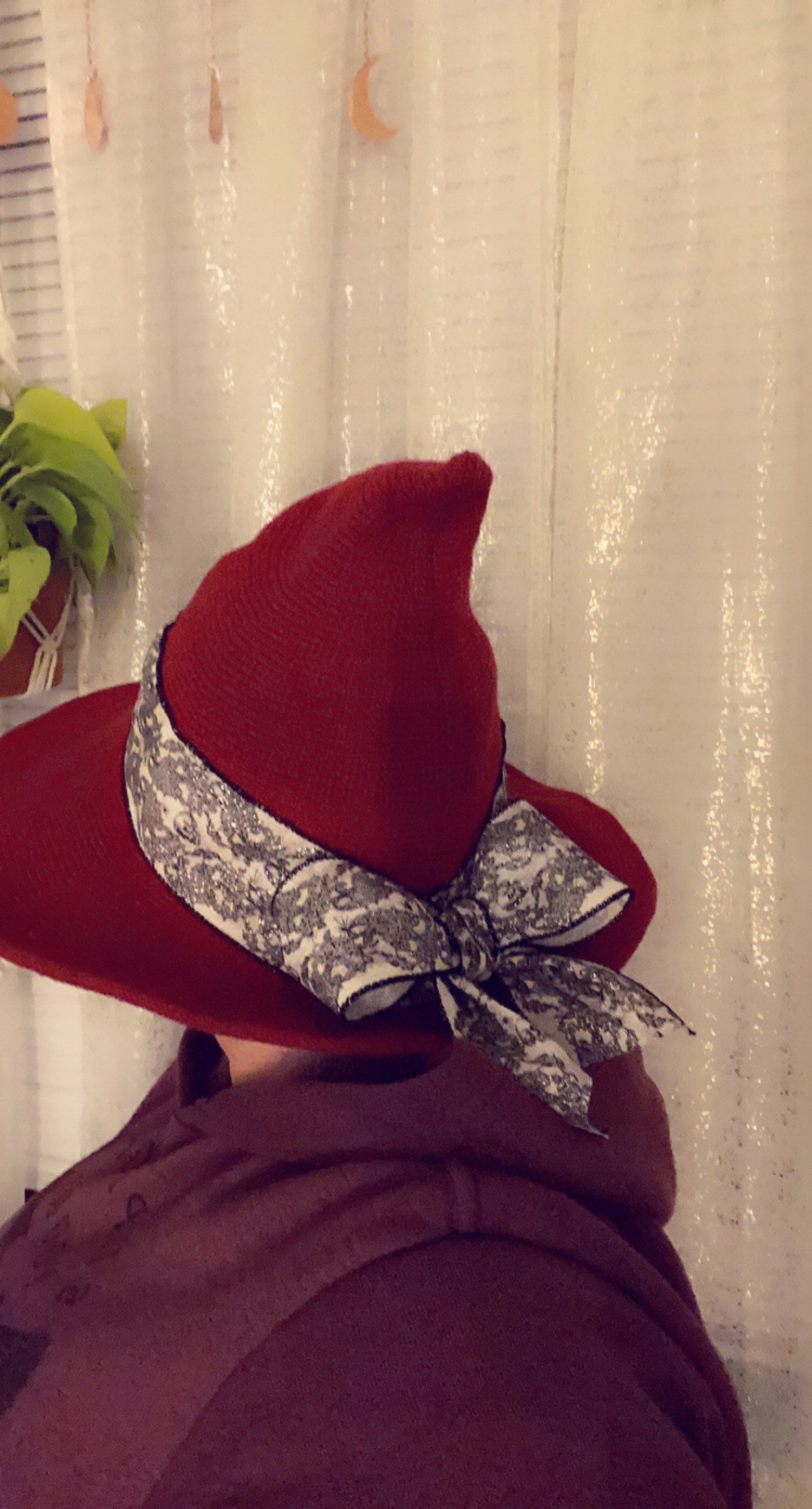 Custom Knit Witch Hat With Ribbon, Witch Hat, Knit Witch Hat, Vintage ...