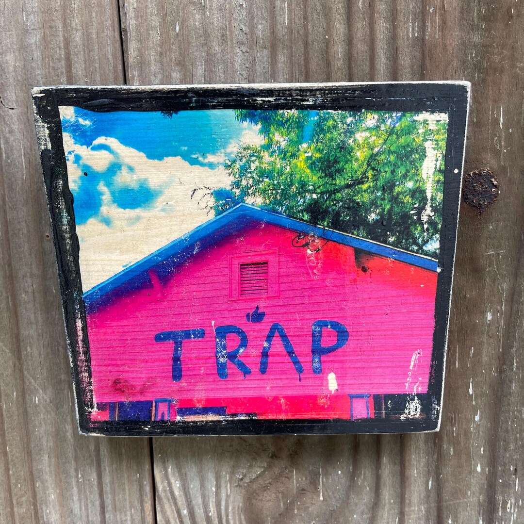TRAP HOUSE Atlanta ~5x5” on Wood - Etsy