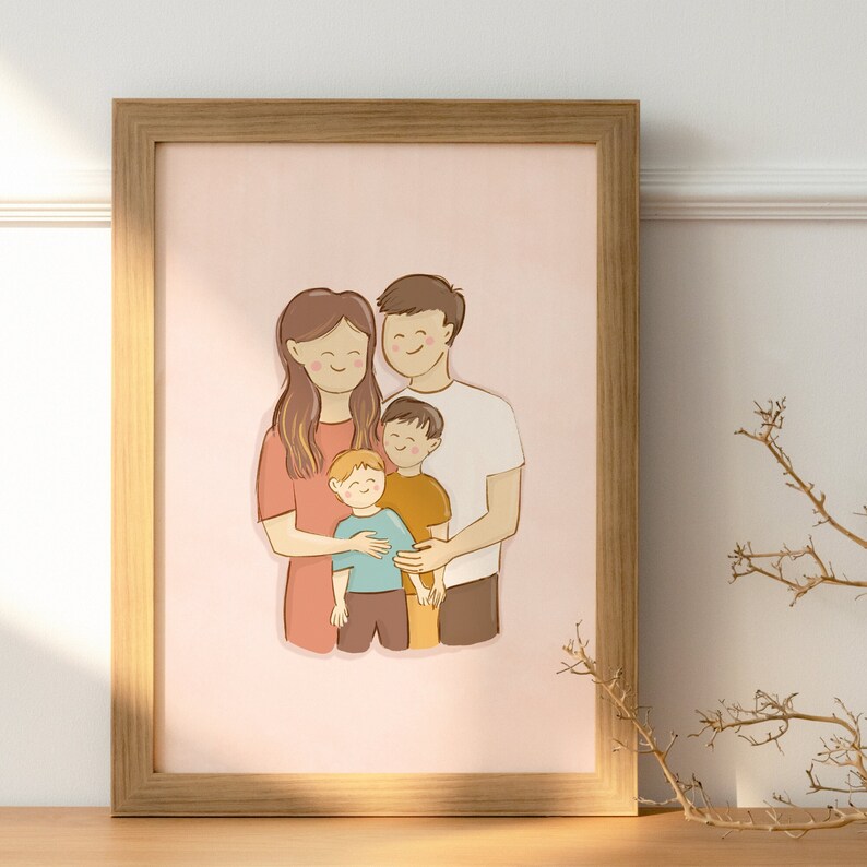 Personalized Family Portrait - Printable Illustration - Etsy