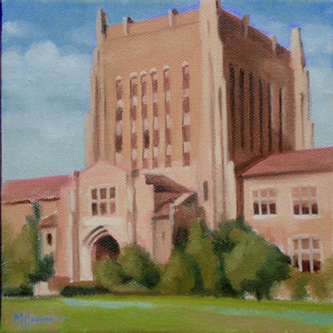 UNIVERSITY of TULSA Mcfarlin Library Original Art / TU Oil - Etsy