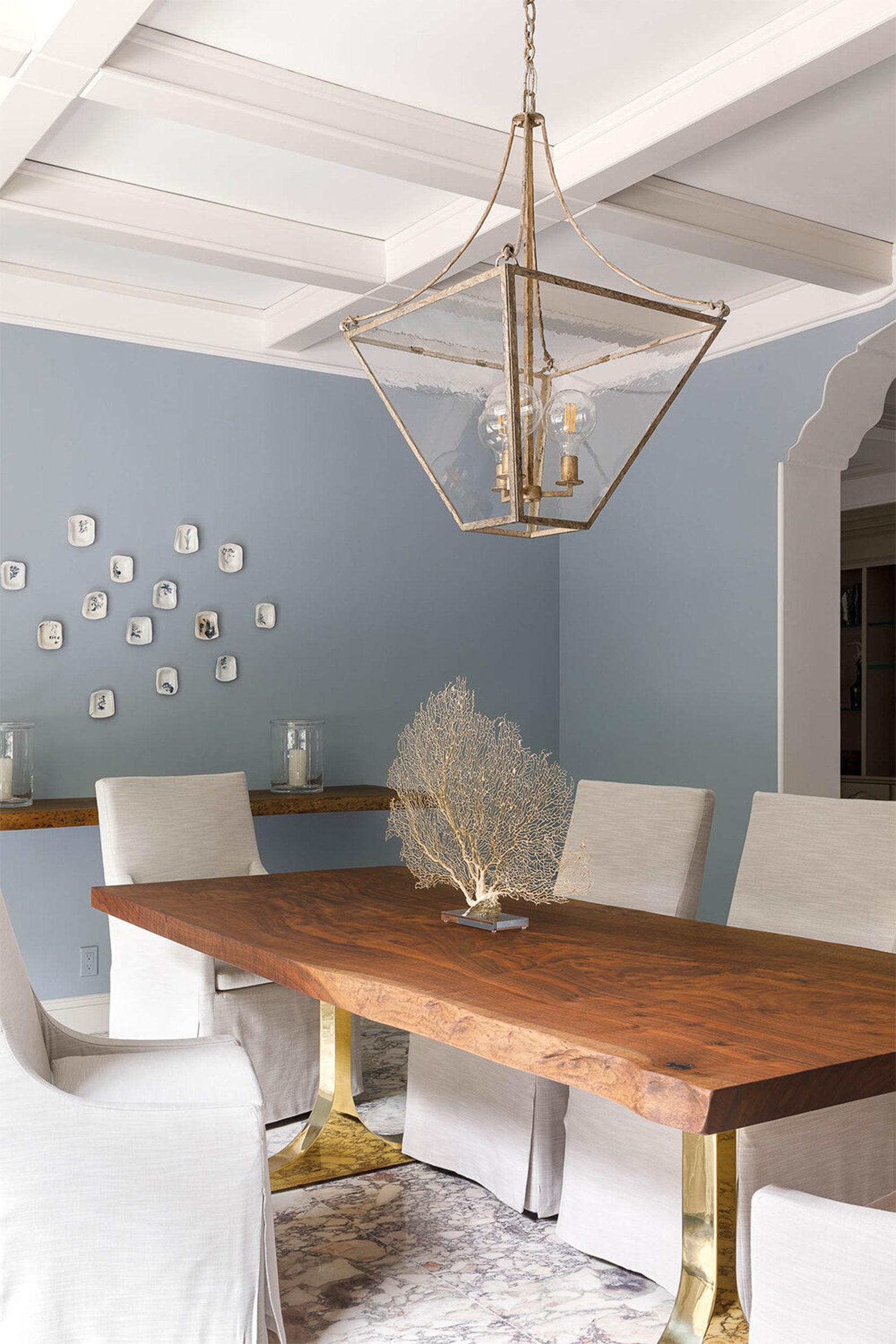 Brass Wishbone Legs and Walnut Dining Table - Etsy