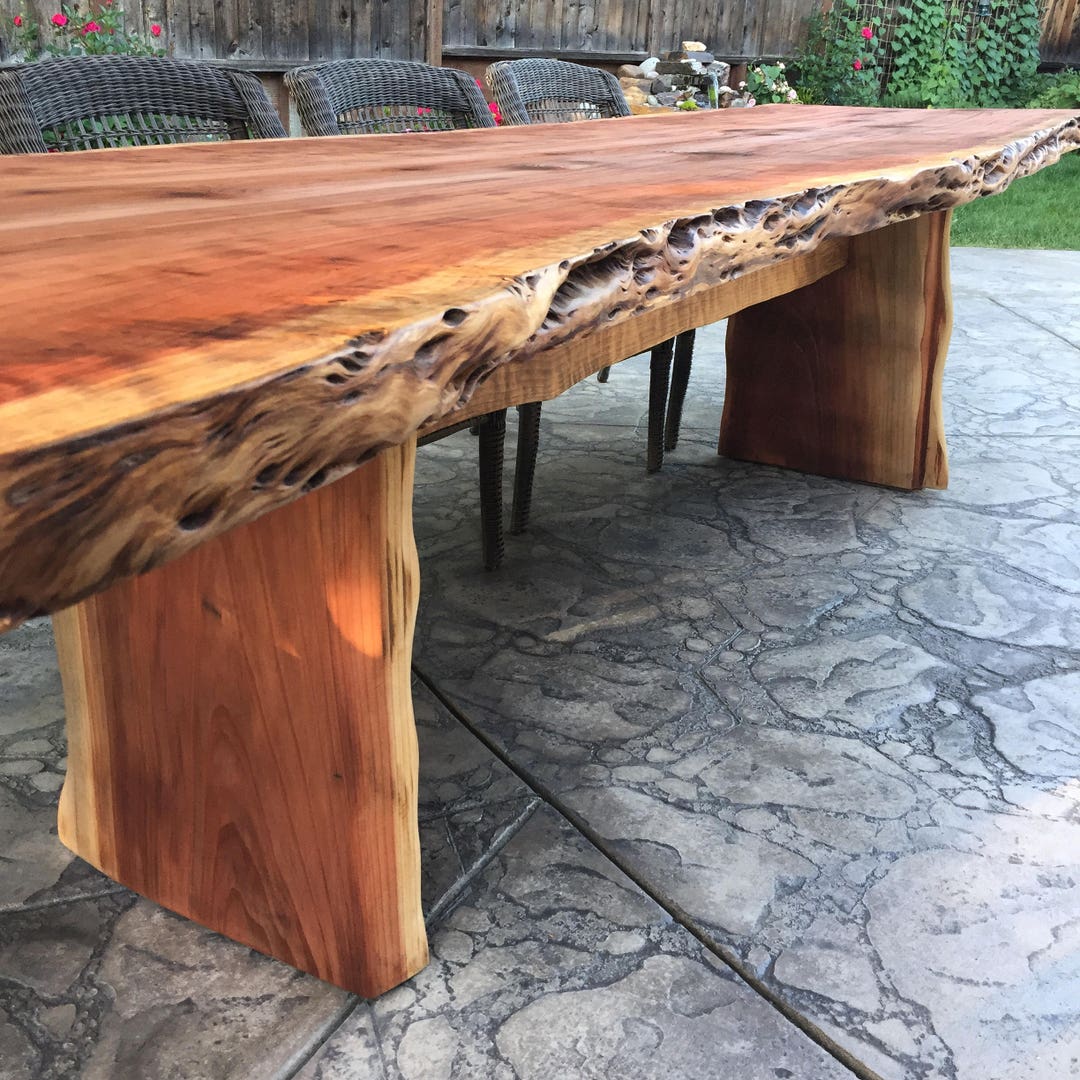 Live Edge Outdoor Redwood Patio Table - Etsy UK