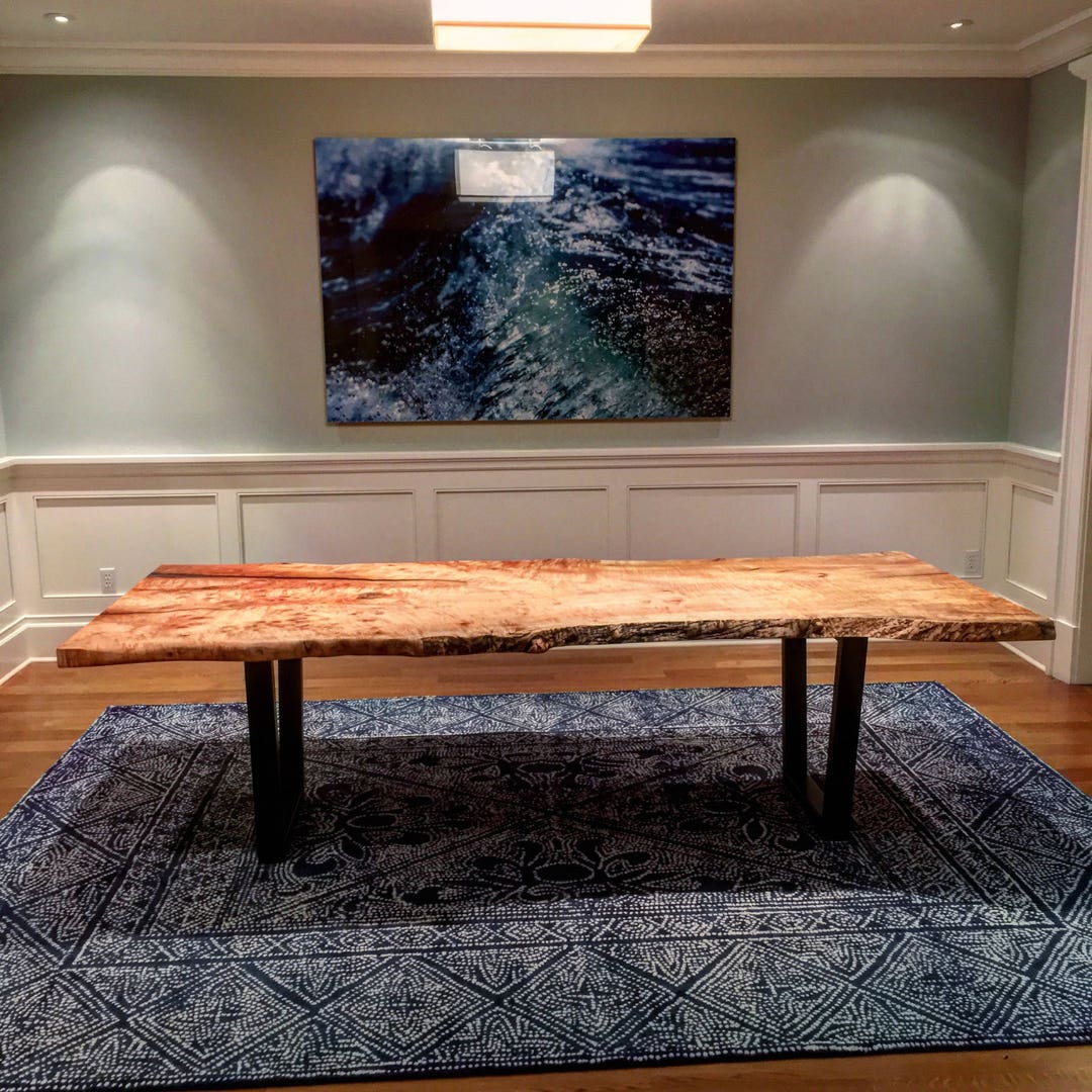 Contemporary Maple Dining Table With Live Edge - Etsy