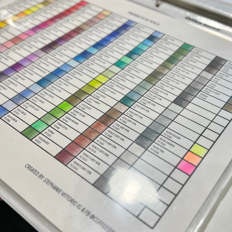 Prismacolor Pencil Chart - Etsy