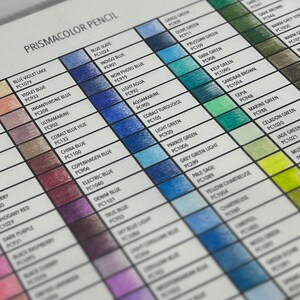 Prismacolor Pencil Chart - Etsy