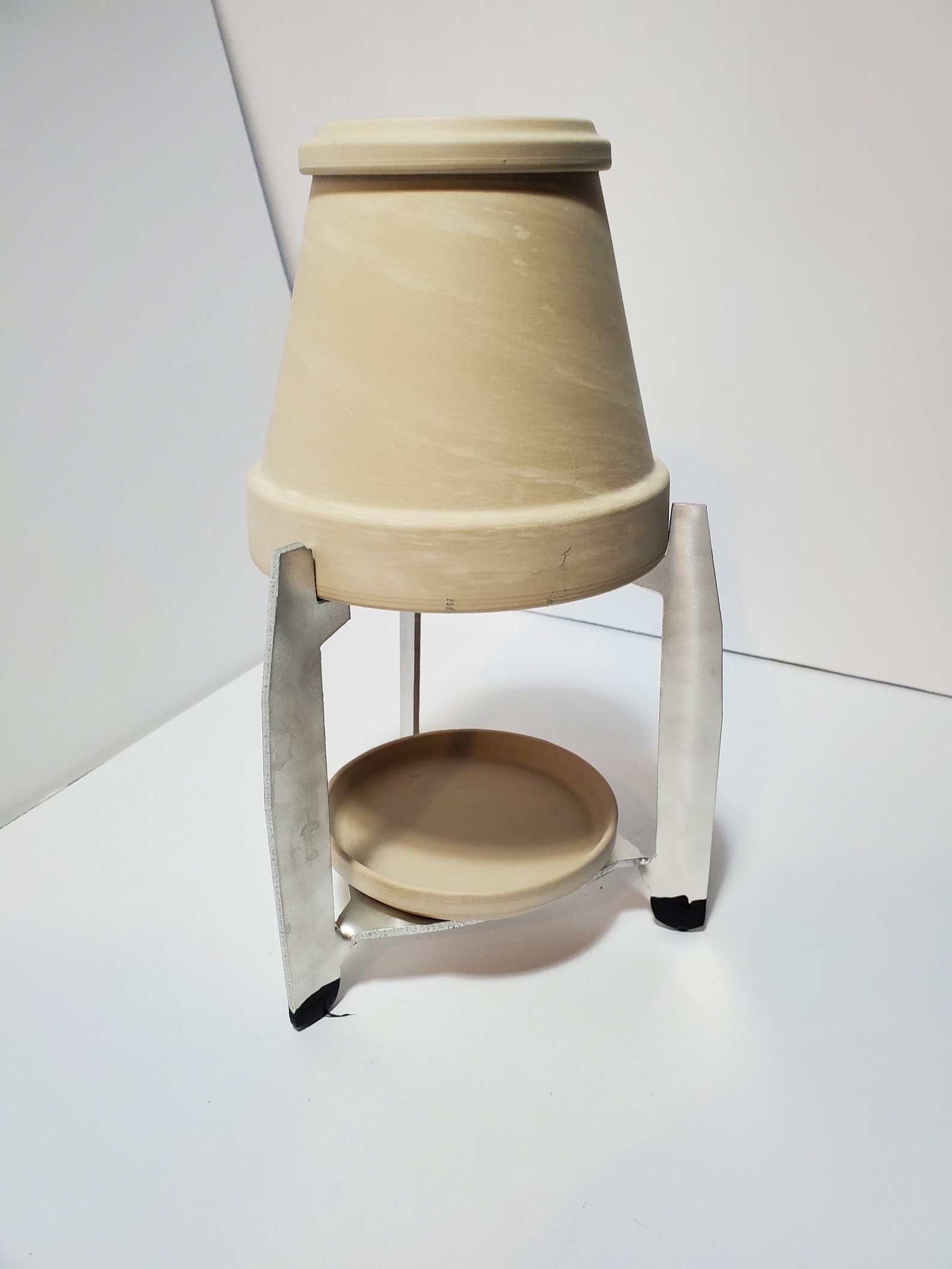 5" White Clay Flower Pot Heater. - Etsy