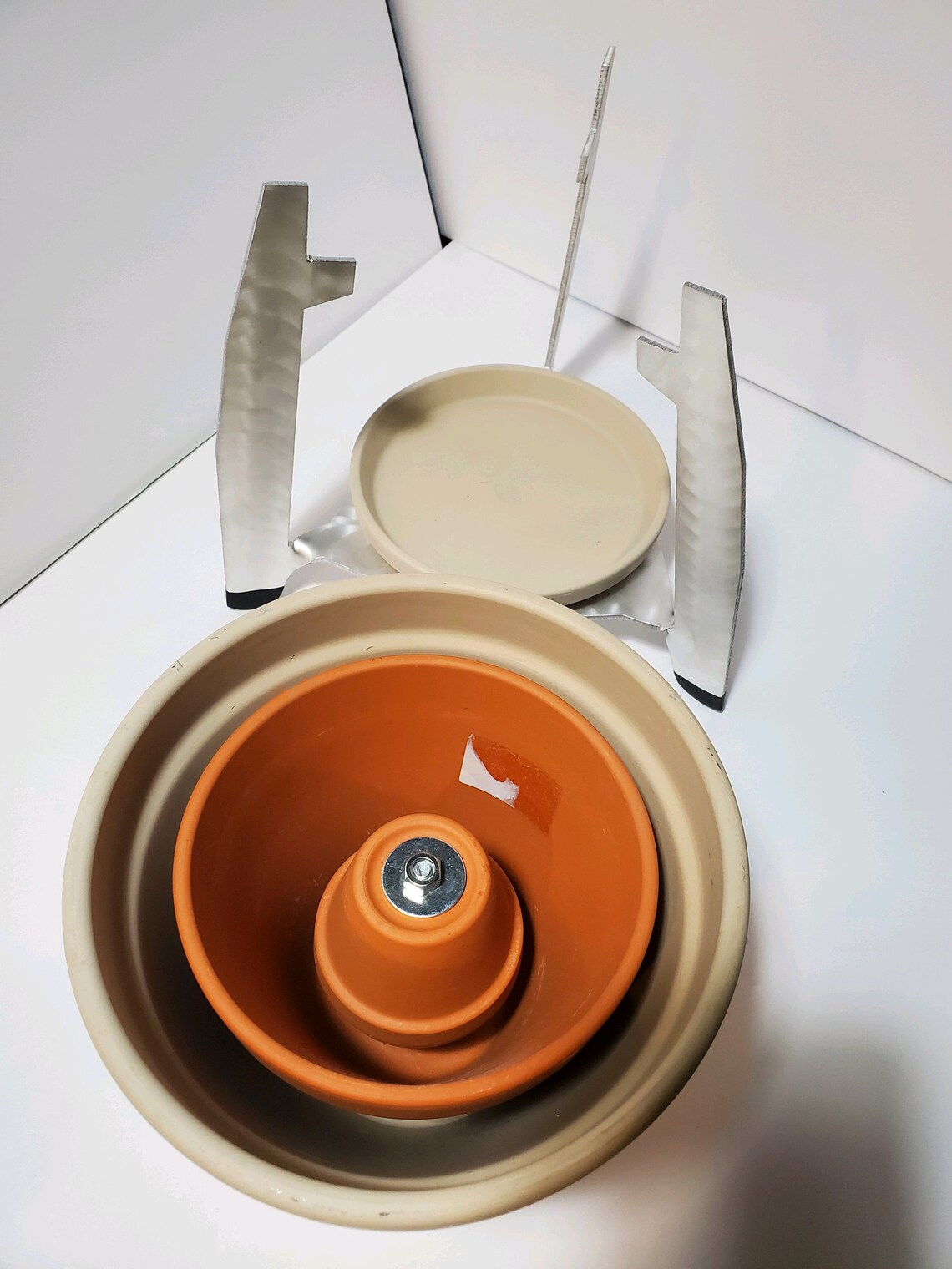 5" White Clay Flower Pot Heater. - Etsy