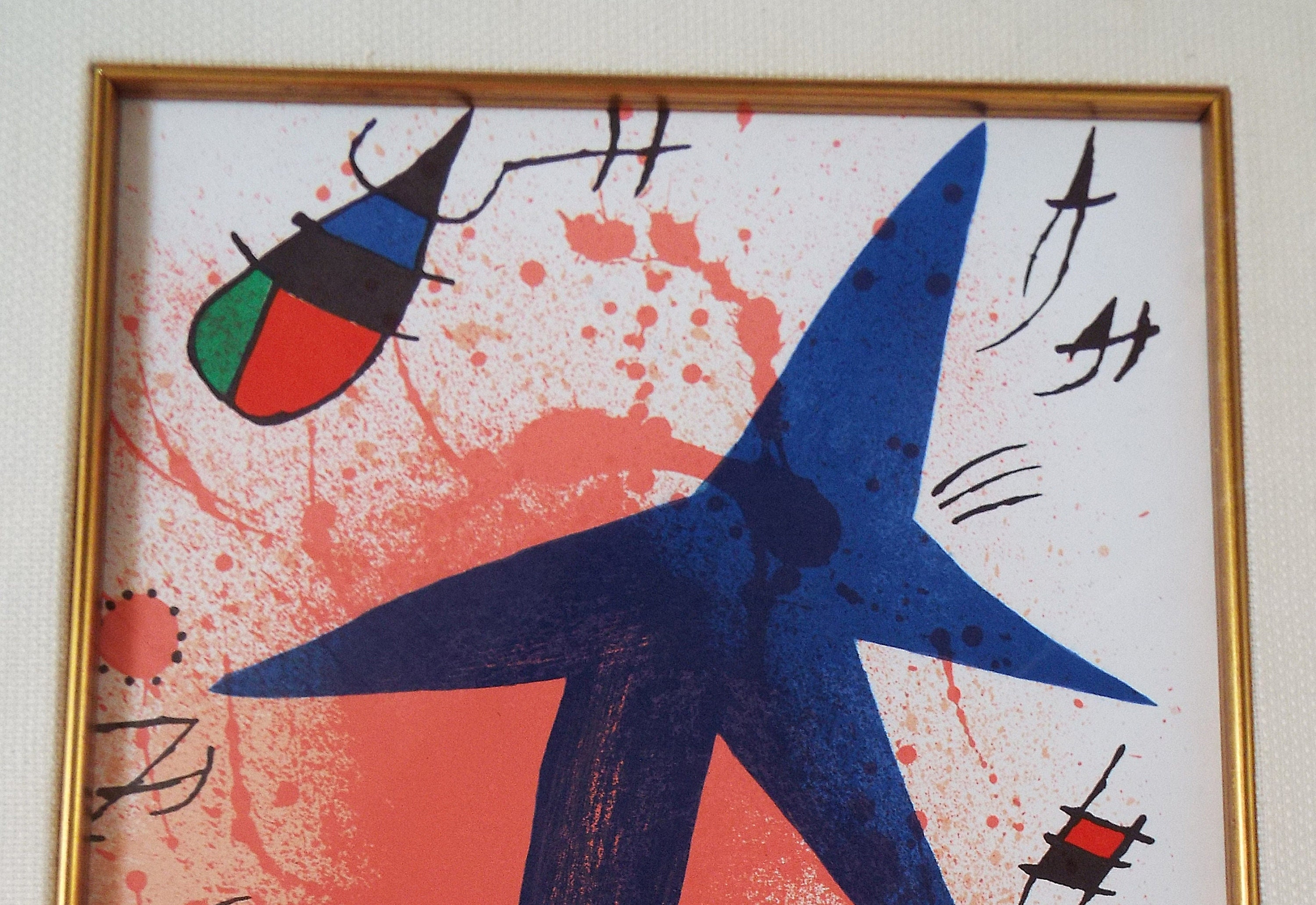 JOAN MIRO C. 1972 Blue Star Unsigned Hand Colored Lithograph | Etsy