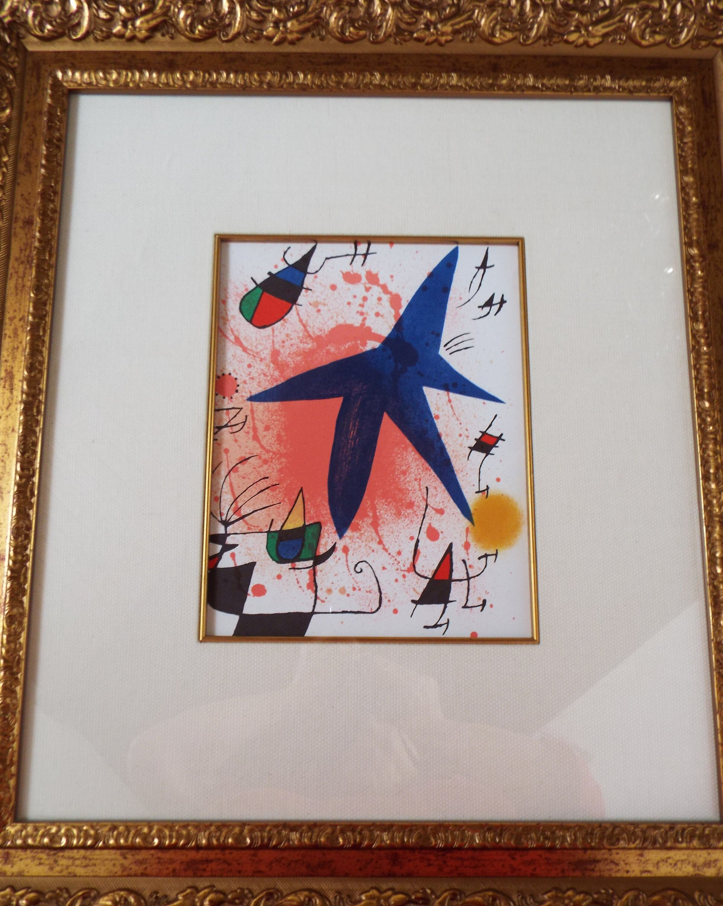 JOAN MIRO C. 1972 Blue Star Unsigned Hand Colored Lithograph ...