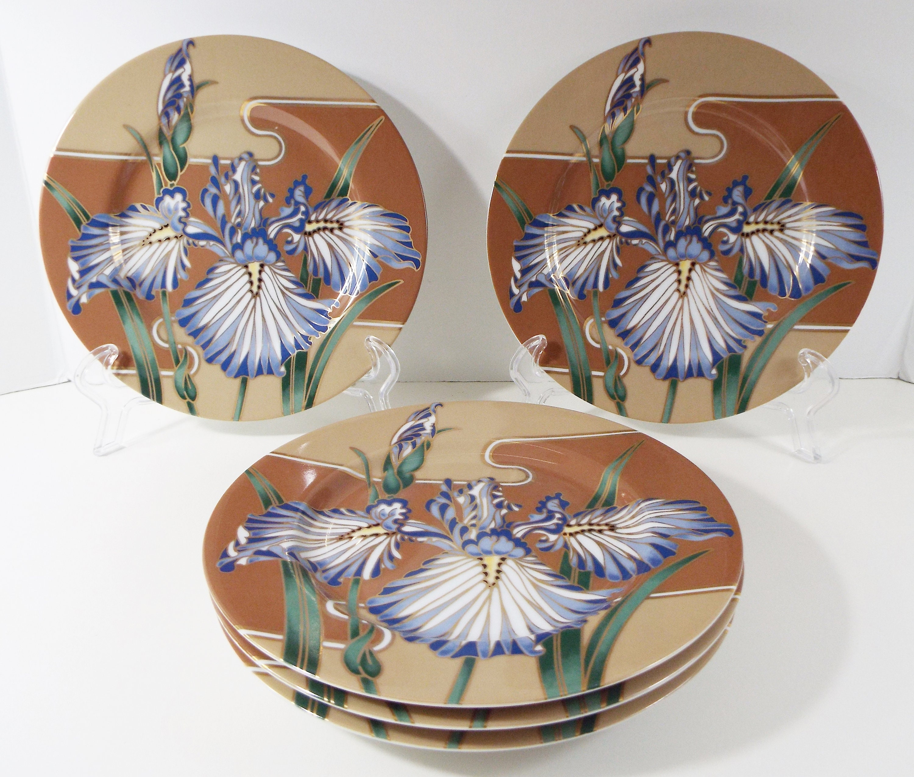 5 Fitz and Floyd cloisonne Iris - Etsy