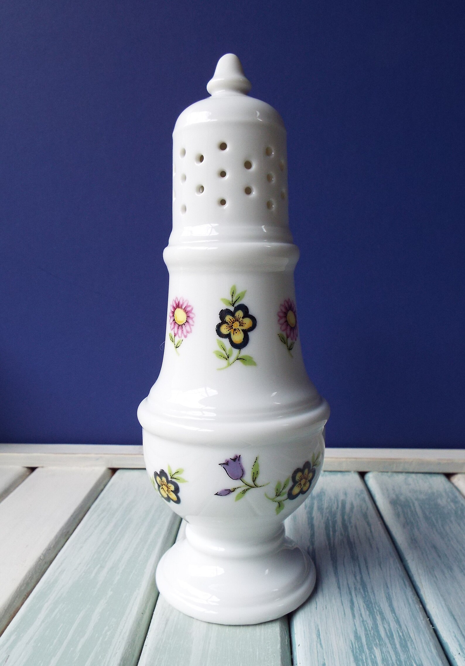 Vintage Porcelain Sugar Shaker / Muffineer With Florals EXC! - Etsy