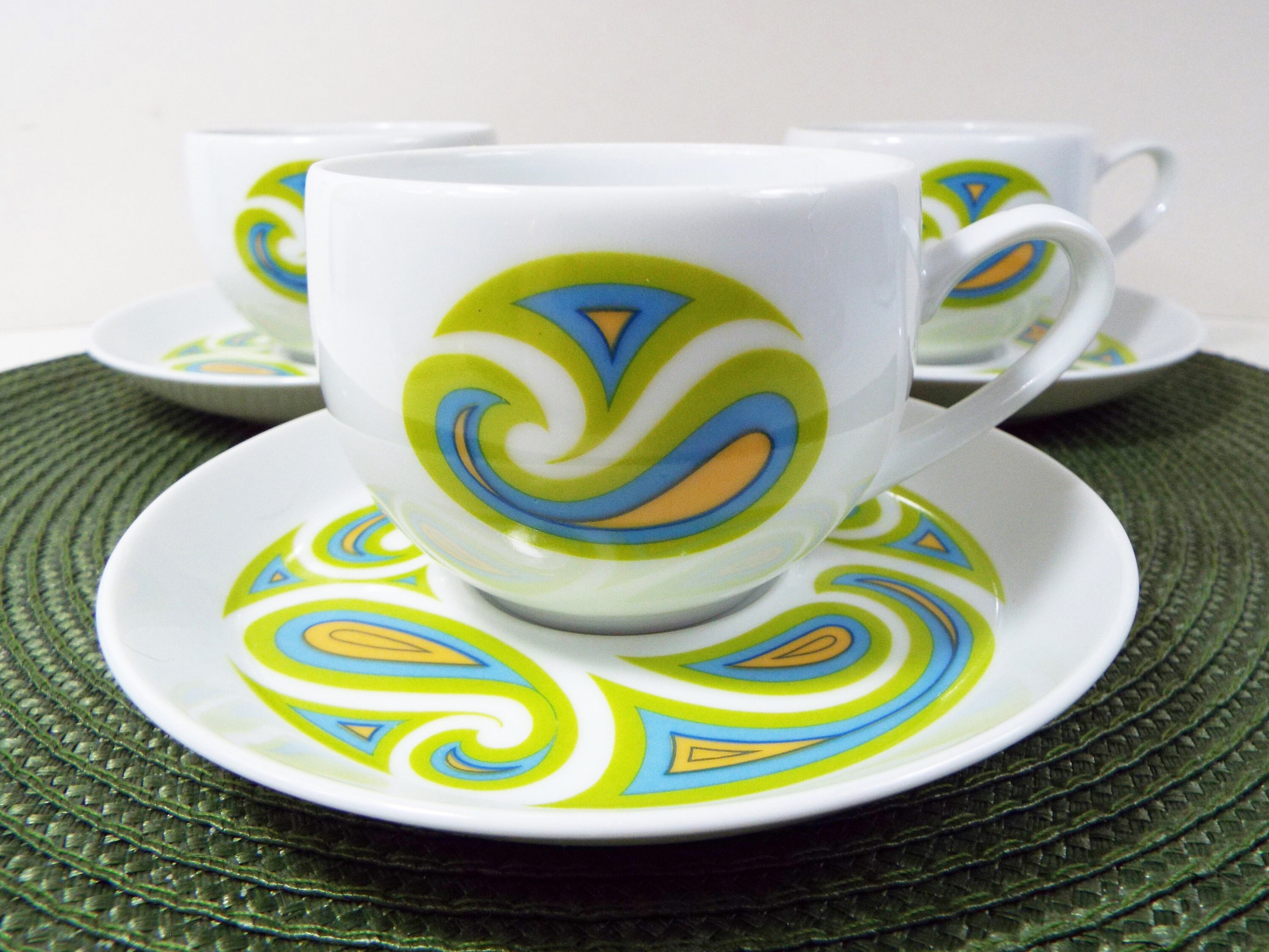 1970s Mikasa TIDES Cups and Saucers (3 Sets), Designed by Ben Seibel - Etsy