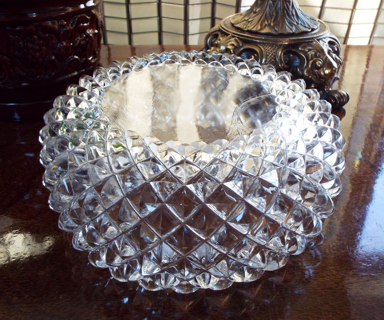 Vintage/antique Round Pattern Glass Bowl Centerpiece Bowl Fruit Bowl - Etsy