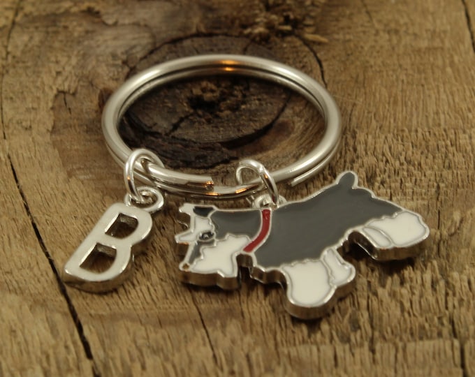 Schnauzer Keyring, Schnauzer Keychain, Enamel Schnauzer, Schnauzer Dog ...