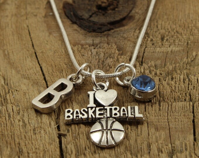 Basketball Necklace, Basketball Pendant, I Love Basketball ...