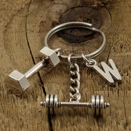 Dumbbell Keychain Barbell Keyring Weightlifting Barbell | Etsy