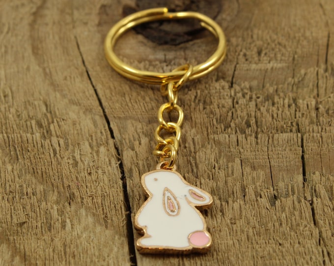 Cute Bunny Keyring, Rabbit Keychain, Gold Bunny Keyring, Rabbit Keyring ...
