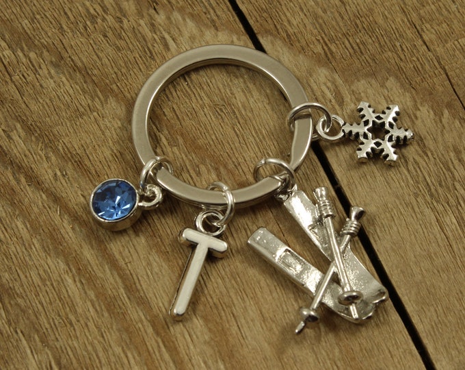 Ski Keychain, Skiing Key Chain, Gift for Skiier Teenager Teenage Teen ...