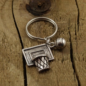 Basketball Keyring, Basketball Keychain, Personalised Basketball Gift ...