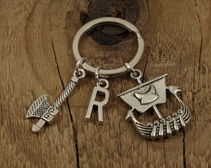 Viking Keychain, Viking Keyring, Axe Charm, Personalised Keyring ...